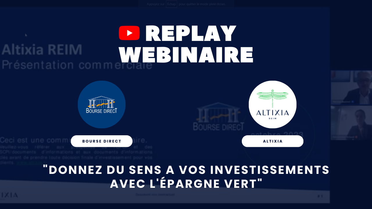 Replay Webinaire Bourse et Epargne Bourse Direct 2023